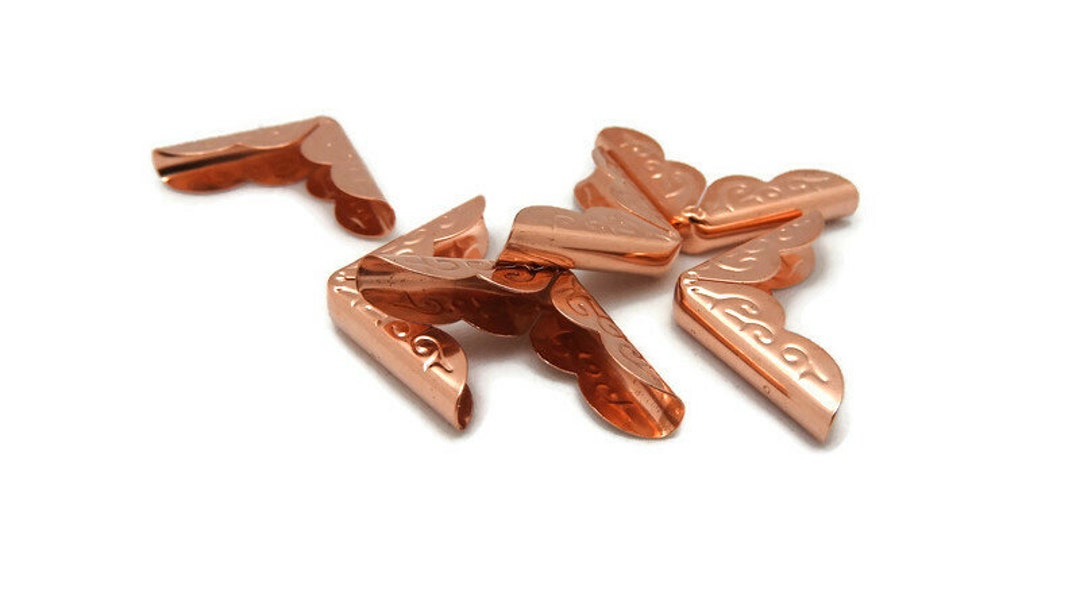 20 Corners 21x21mm Copper Color Metal Corners Scrapbooking Corners to ...