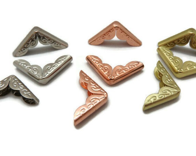 20 Golden or Copper or Silver Metal Angles 21X21 Corners Scrapbooking ...