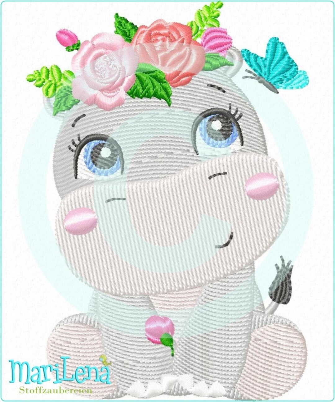 Embroidery File Hippo Trendy Hippo Fill 10x10 Embroidery Pattern ...
