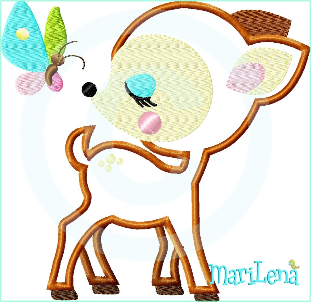 Embroidery File Lovely Fawn Appli 13x18 5x7 Embroidery Pattern ...