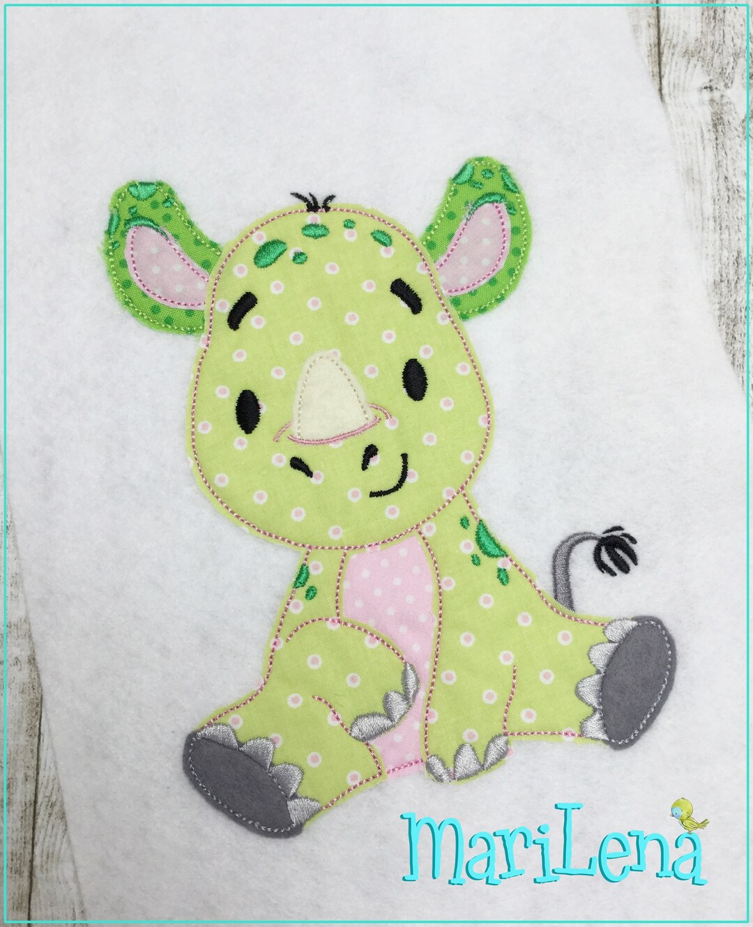 Embroidery File Rhino Appli 10x10 (4x4") Embroidery Pattern Embroidery ...