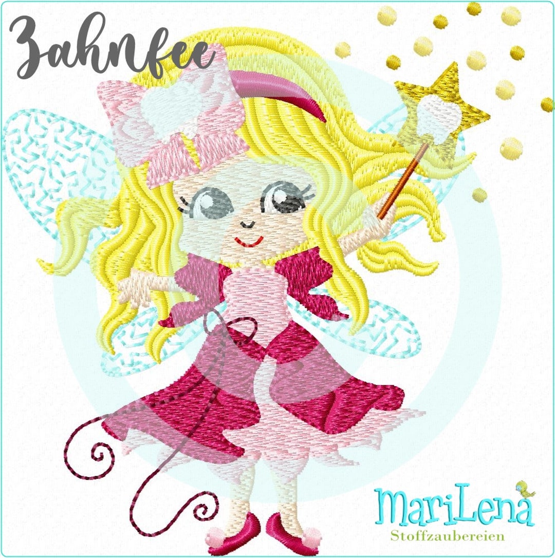 Embroidery File Little Tooth Fairy 1 Fill 10x10 (4x4") Embroidery ...