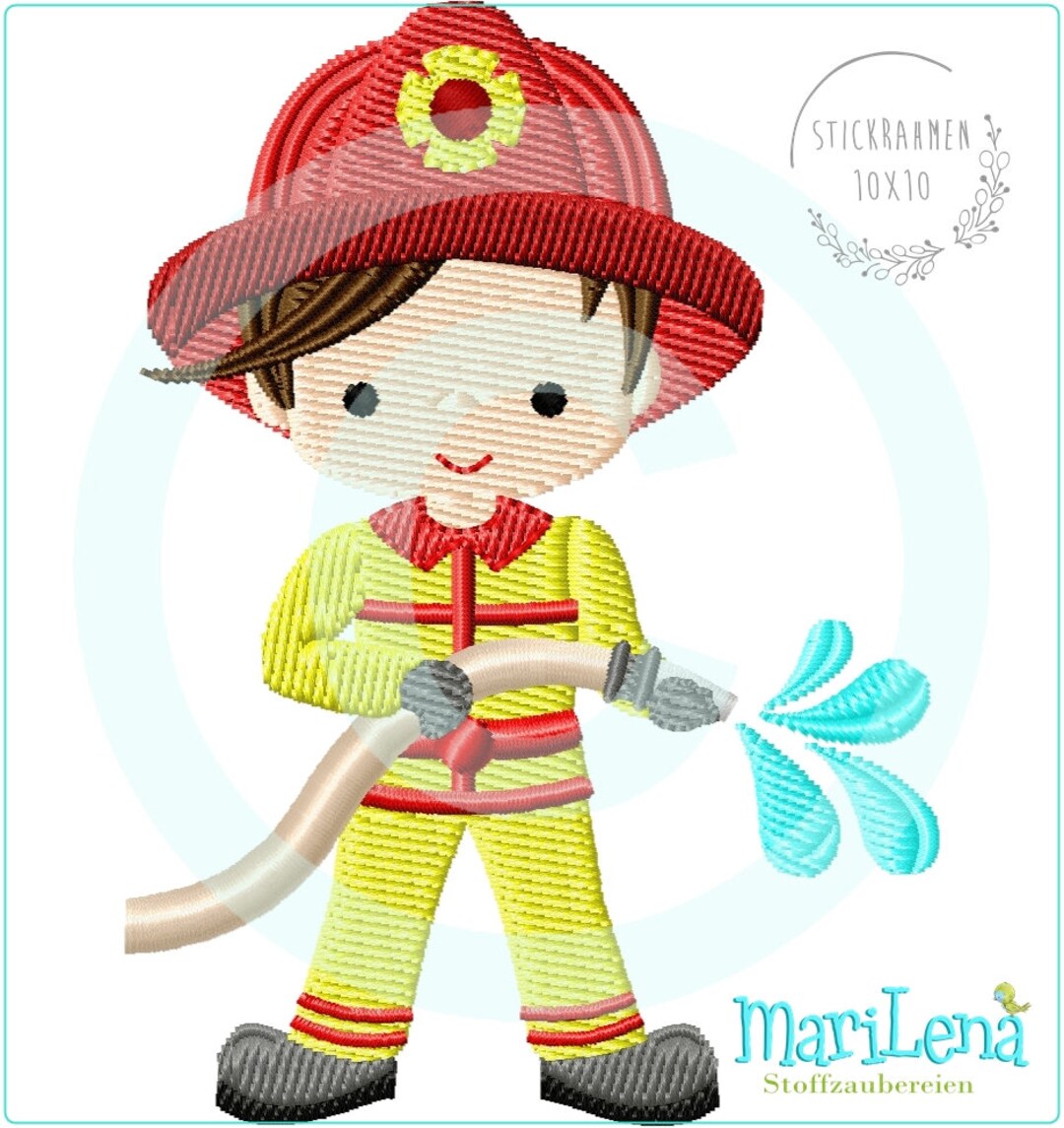 Embroidery File Fireman Fill 10x10 Embroidery Pattern Embroidery Motif ...