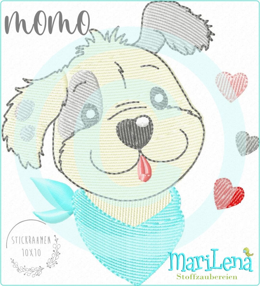 Embroidery File Dog Momo Head Fill 10x10 Embroidery Pattern Embroidery ...