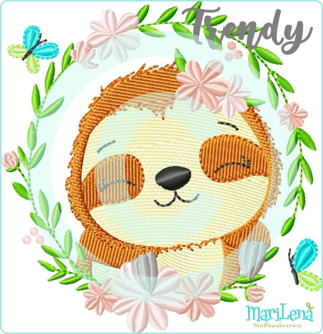 Embroidery File Sloth Trendy 1 Fill 10x10 Embroidery Pattern Sloth ...