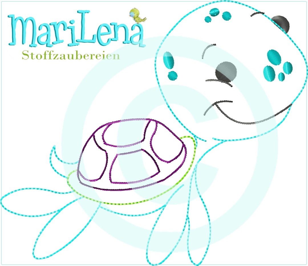 Embroidery File Turtle 2 Appli 13x18 5x7 Embroidery Pattern Embroidery ...