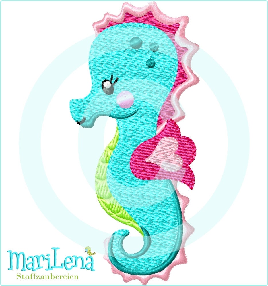 Stickdatei Seepferdchen Füll 10x10 4x4 Stickmuster | Etsy