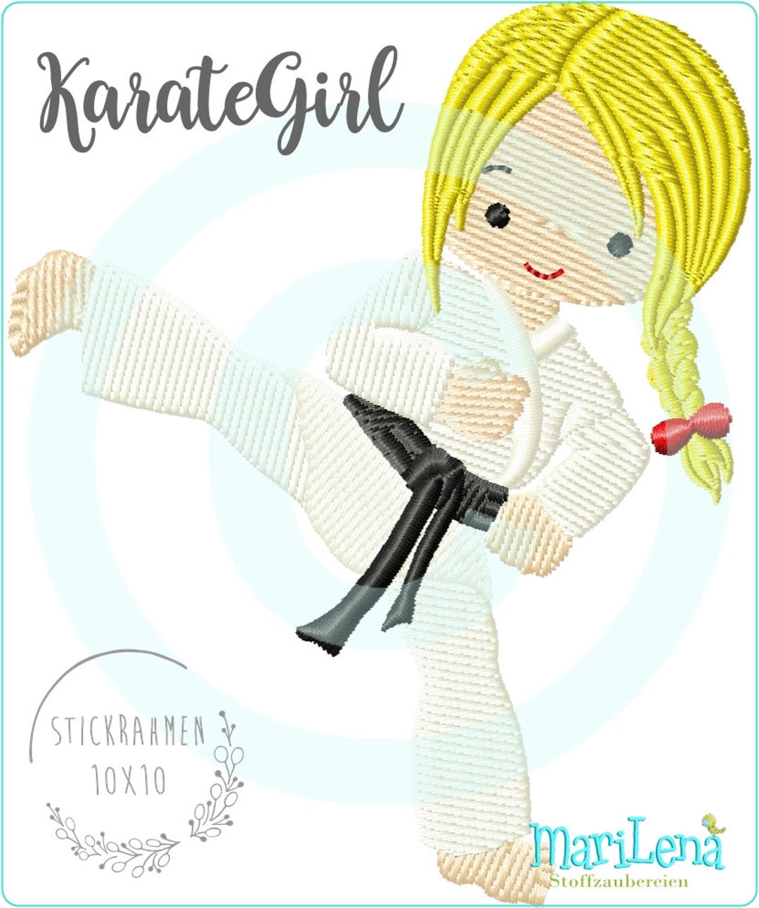 Embroidery File Karate Girl Judo 1 Fill 10x10 Embroidery Pattern ...