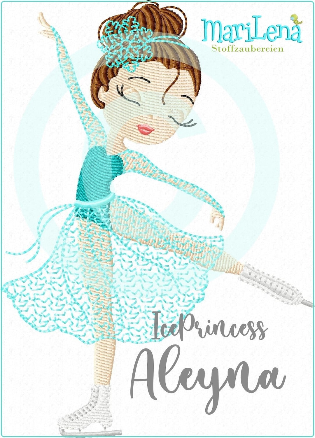 Embroidery File Ice Princess Aleyna 13x18 Fill Stitch Ice Skater ...