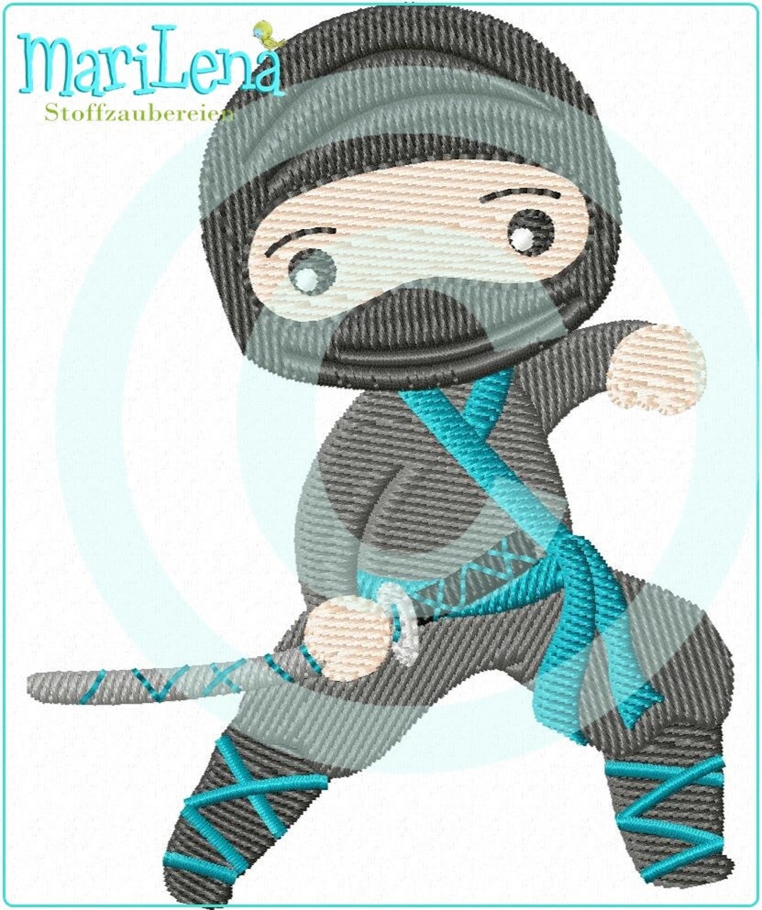 Embroidery File Ninja Mek 1 Fill 10x10 Boy Embroidery Pattern Ninja ...