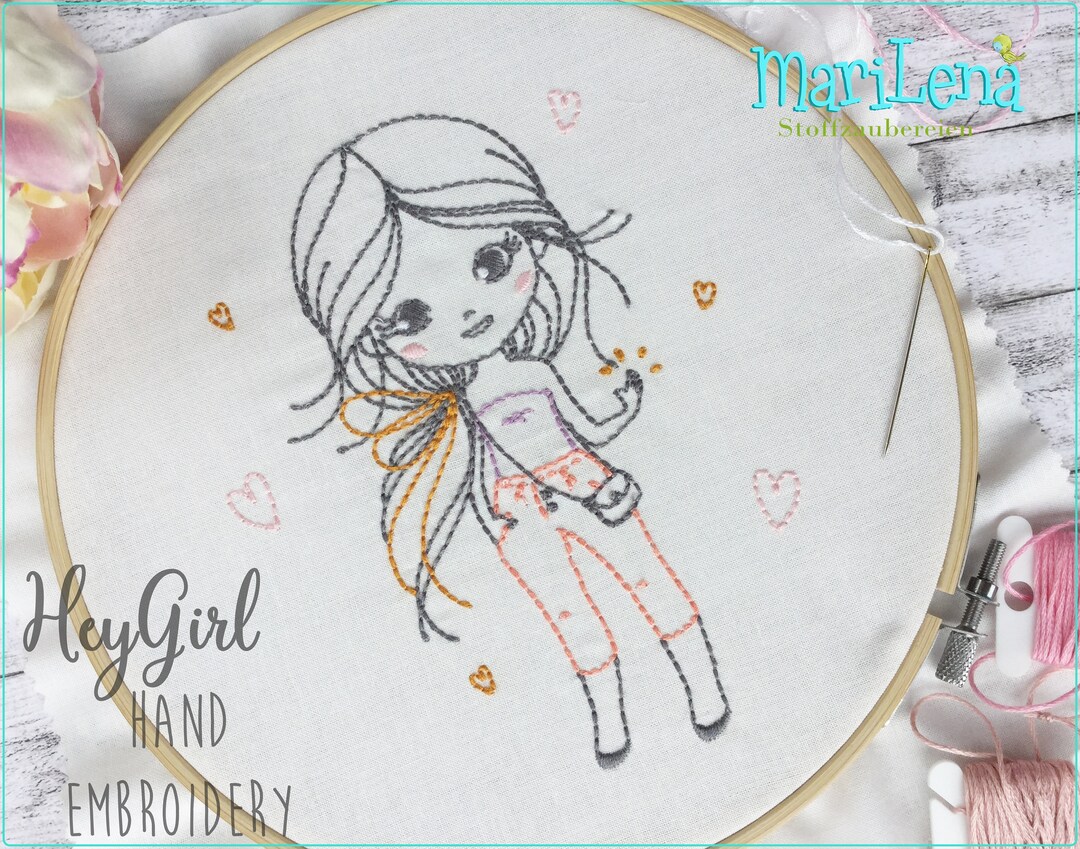 Hand Embroidery Template Heygirl Hand Embroidery Pattern Girl Marilena ...