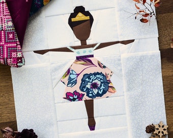 Babette Enchanted Paper Dolls Single Quilt Block Foundation Paper ...