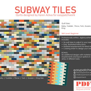 Subway Tiles PDF Quilt Pattern - a One-patch Wonder From Easypatchwork ...