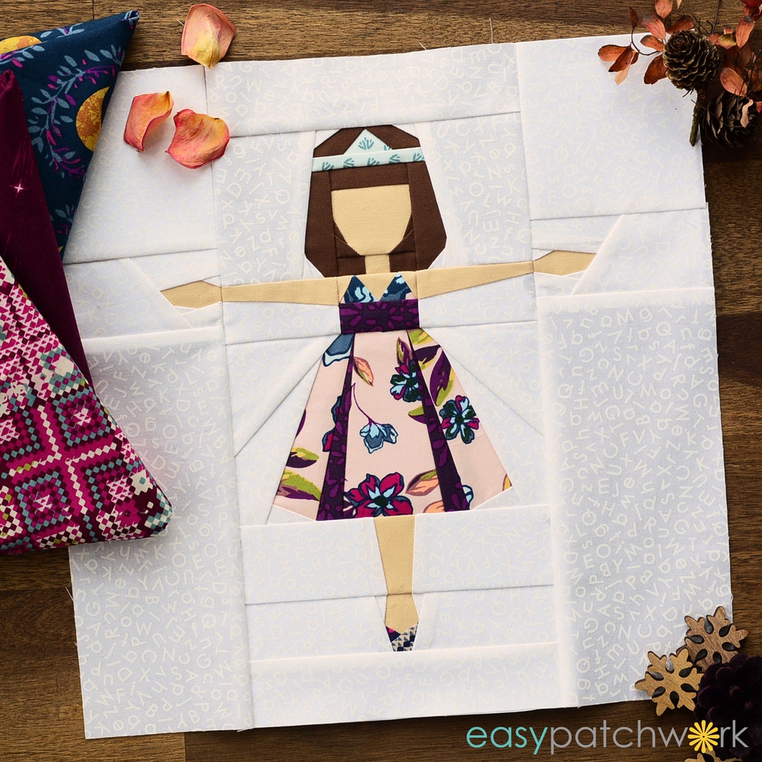 Katharina - Enchanted Paper Dolls Single Quilt Block - PDF Digital ...