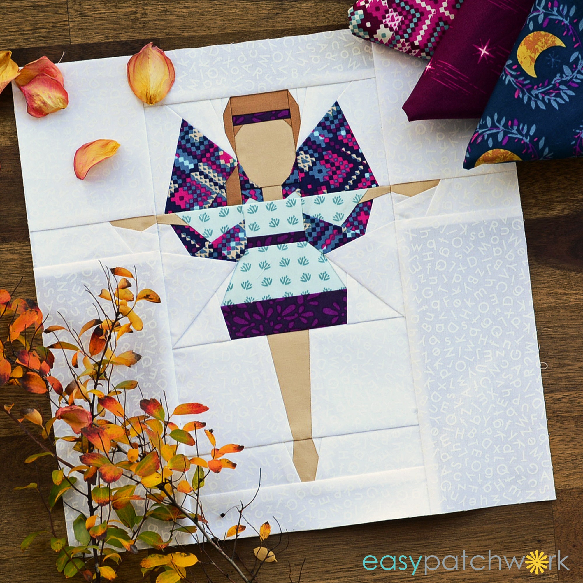 Fiona Enchanted Paper Dolls Single Quilt Block PDF Digital | Etsy