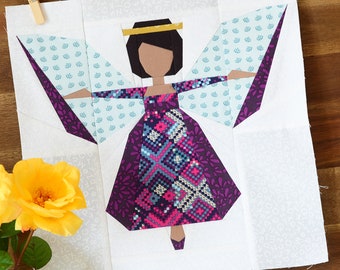 Agatha Enchanted Paper Dolls Single Quilt Block Foundation Paper Pieced ...