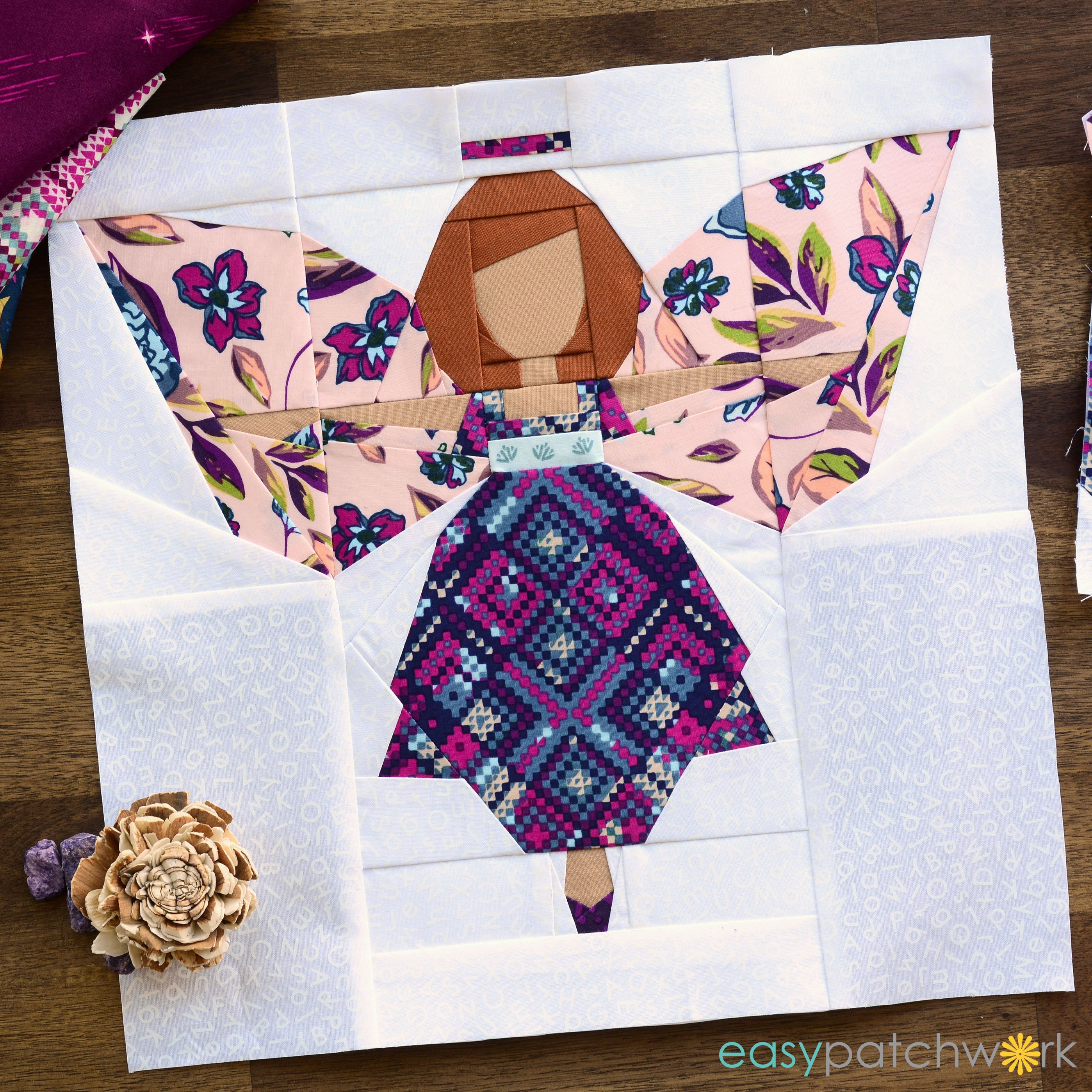 Babette Enchanted Paper Dolls Single Quilt Block Foundation - Etsy