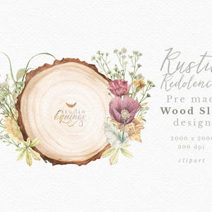 Pre Made Wood Slice Design, Rustic Wood Slice Clipart, Wood Slice With ...
