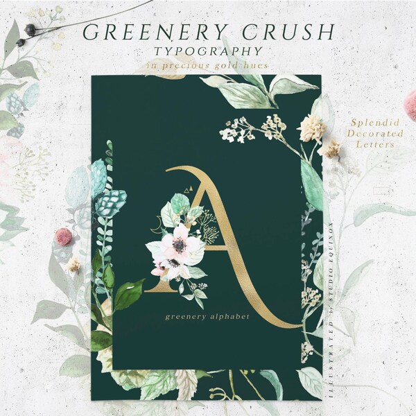 Greenery Crush Clipart - Etsy