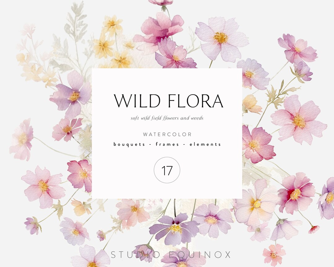 Watercolor Floral Bouquets - Floral Frames - Wild Flowers - Watercolor ...
