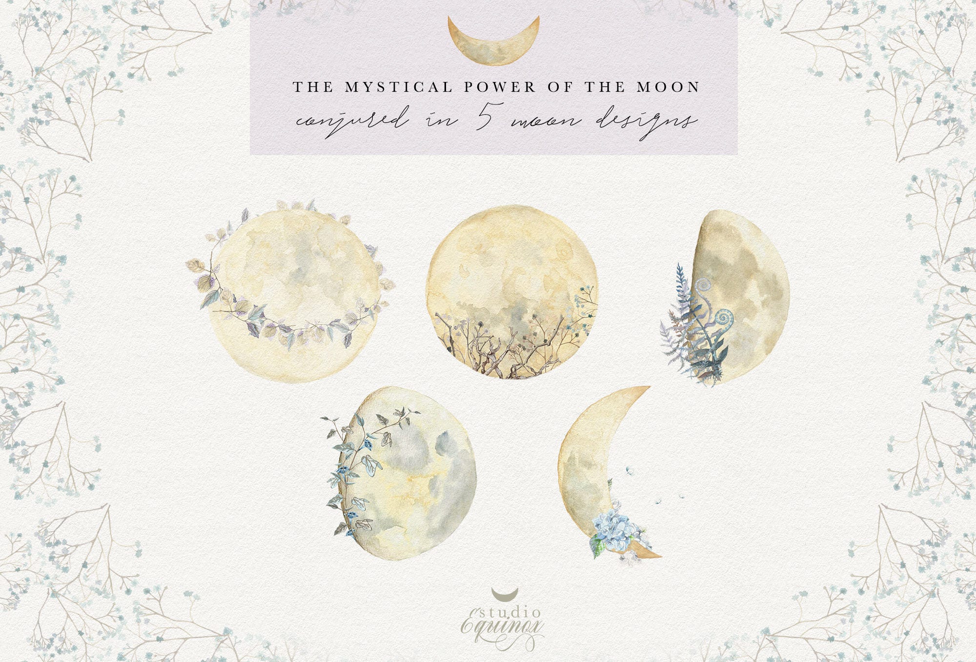 Watercolor Night Set Night Flowers Clipart Night Floral - Etsy