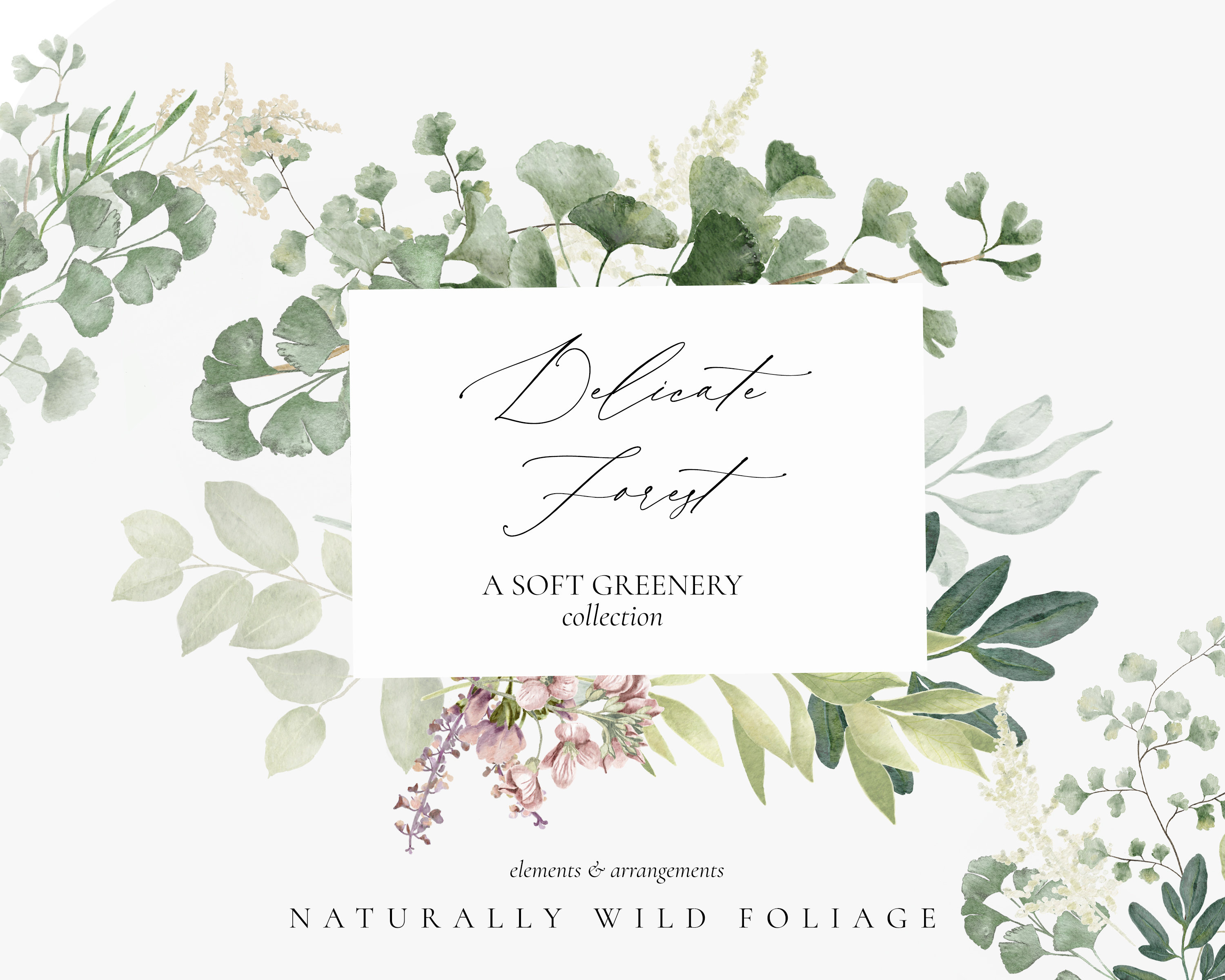 Watercolor Greenery Clipart Greenery Foliage Greenery - Etsy