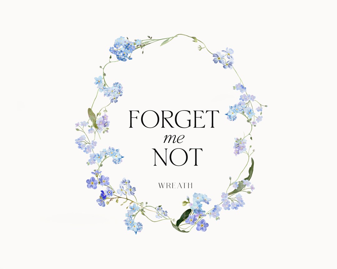 Watercolor Forget-me-not Wreath Clipart – Blue Floral Design (PNG) - Etsy