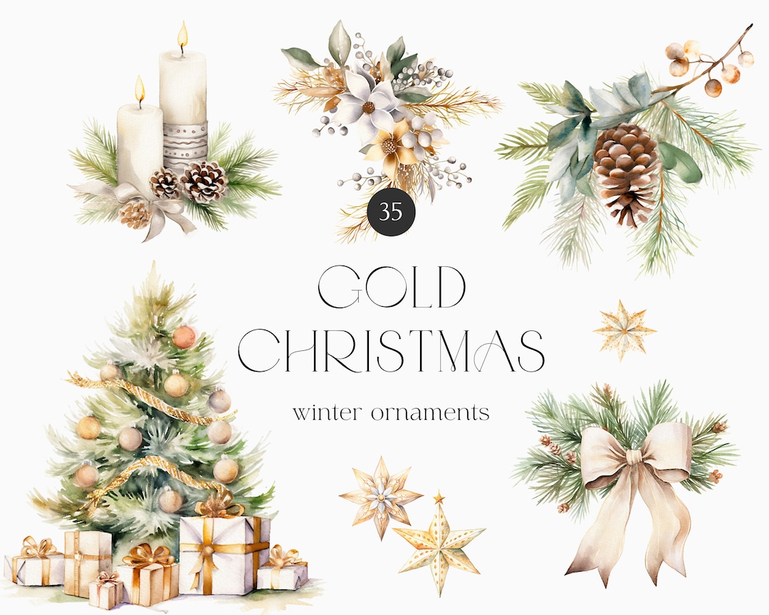 Watercolor Winter Clipart, Christmas Clipart, Winter Wreath, Christmas ...