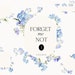 Watercolor Floral Frames – Blue Spring Flower Clipart (PNG) - Etsy