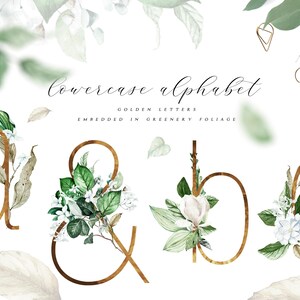 Watercolor Greenery Set, Floral Alphabet, Wreaths (PNG) - Etsy
