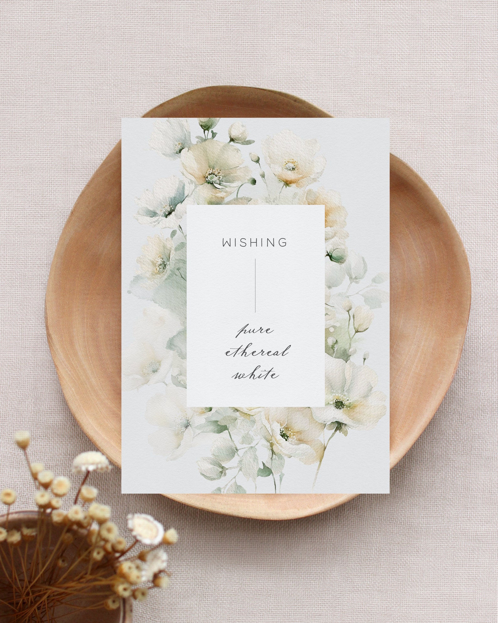 Watercolor White Flowers Clipart, Floral Bouquet, Frame, Border (PNG ...