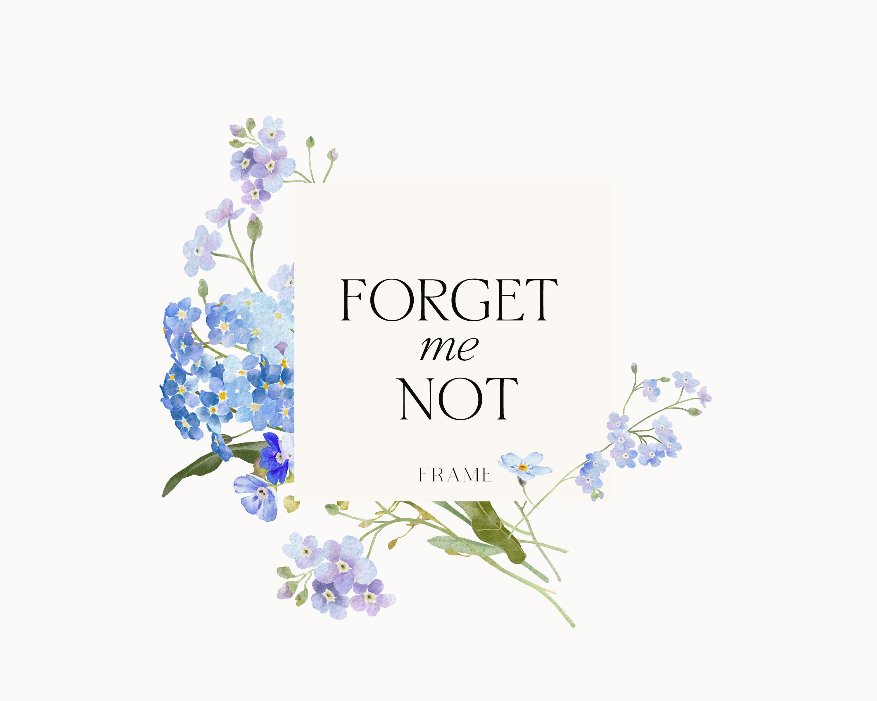 Watercolor Blue Floral Frame – Spring Wedding Clipart (PNG) - Etsy