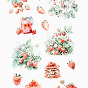 Watercolor Strawberries Clipart, Desserts Clipart, Strawberries Sweets ...