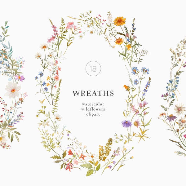 Watercolor Wreath - Etsy