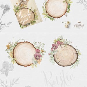 Rustic Watercolor Clipart Set Forest Clipart Squirrel | Etsy