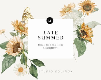 Watercolor Floral Wreaths, Sunflower Wreaths Clipart, Botanical ...