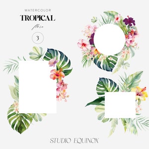 Tropical Watercolor Clipart - Summer Clipart - Tropical Greenery ...