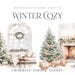 Christmas Watercolor Clipart, Winter Indoor Scenes (PNG, PDF) - Etsy