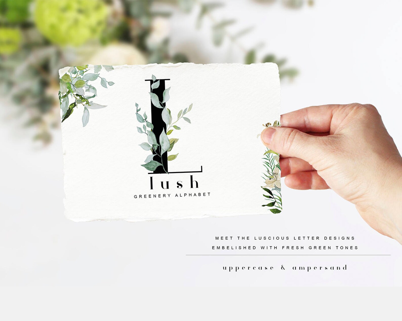 Watercolor Greenery Alphabet Greenery Letters Clipart | Etsy