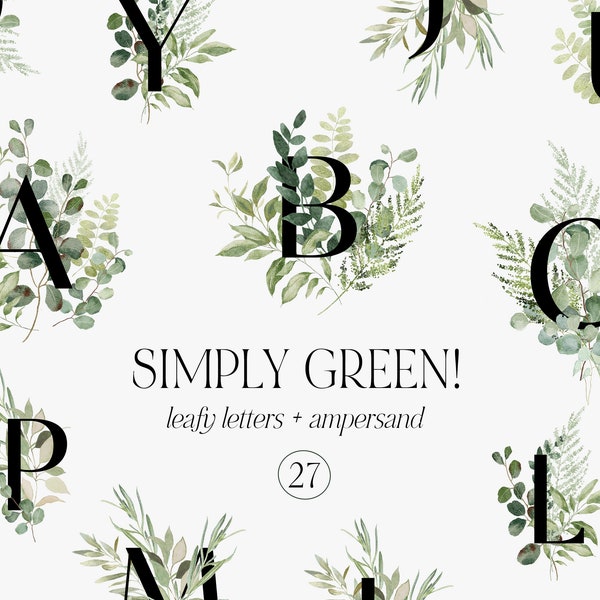Greenery Alphabet - Etsy