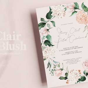 Clair & Blush Watercolor Blush Graphic Set, Summer Floral Clipart ...