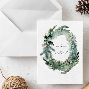 Watercolor Winter Wreath Clipart – Hand Painted Christmas Design (PNG ...