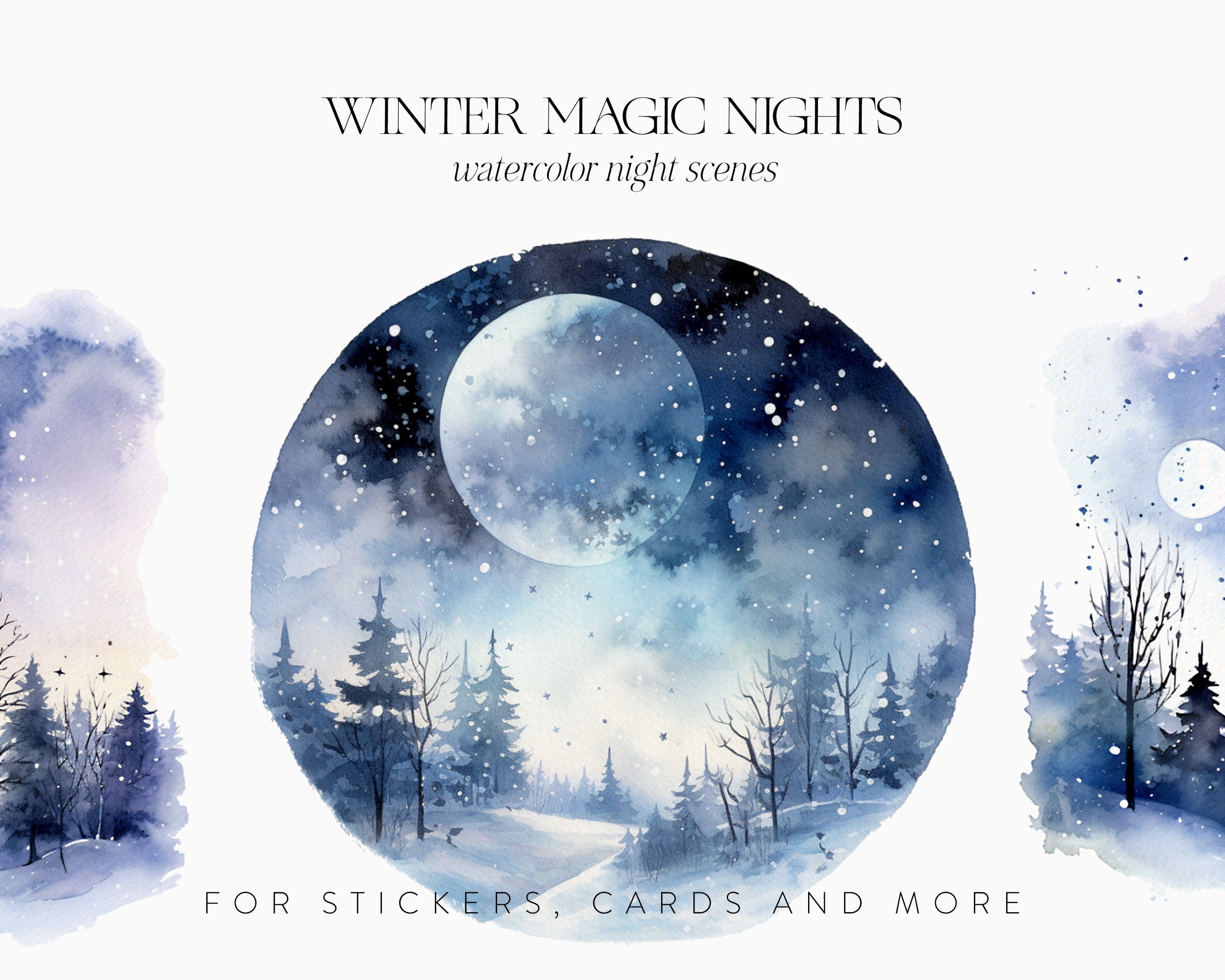 Watercolor Night Scene