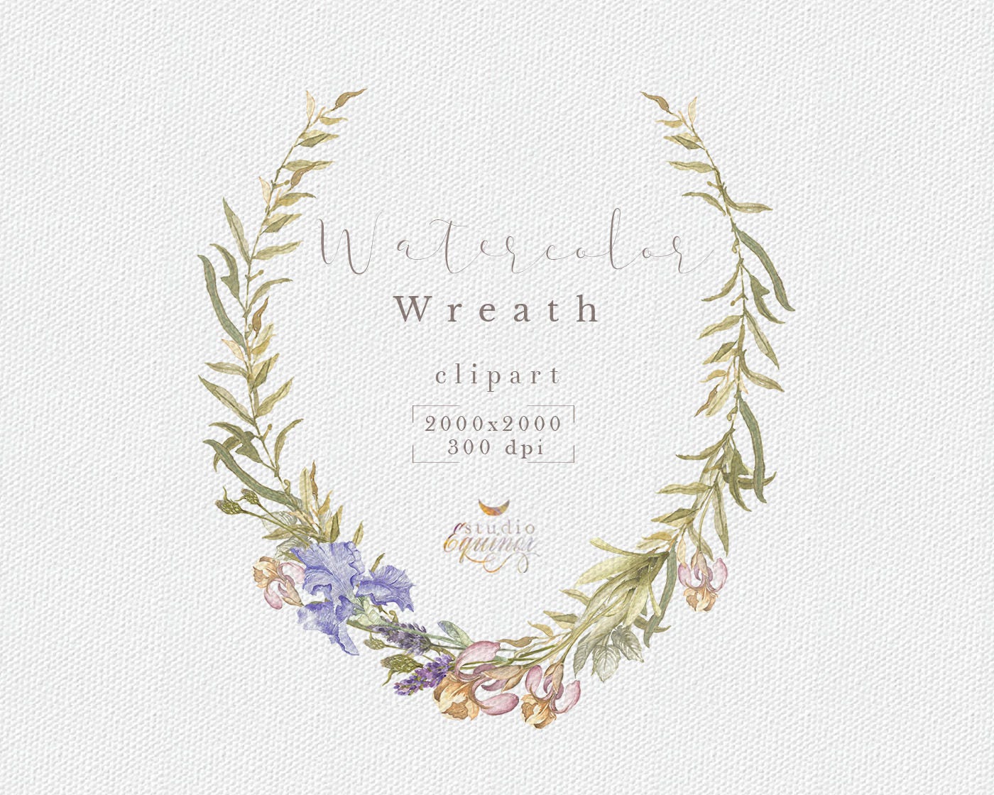 Floral Wreath Clipart Watercolor Wreath Lavender Wreath - Etsy