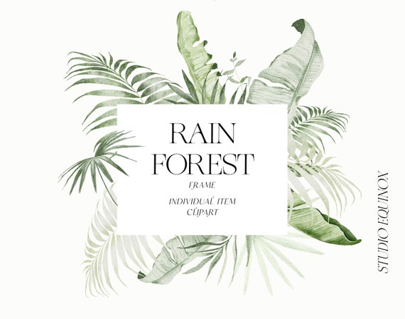 Watercolor Tropical Greenery Frame Tropical Frame Clipart - Etsy