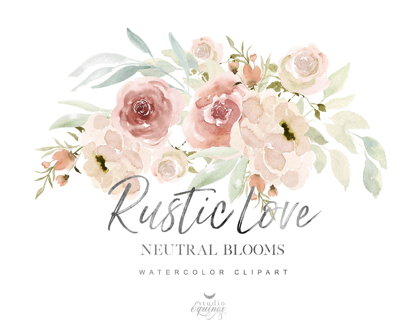 Watercolor Roses and Peonies Clipart Watercolor Floral Set - Etsy