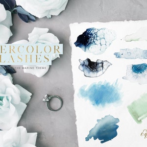 Watercolor Nautical Design Set, Marine Graphic Collection, Sea Element ...