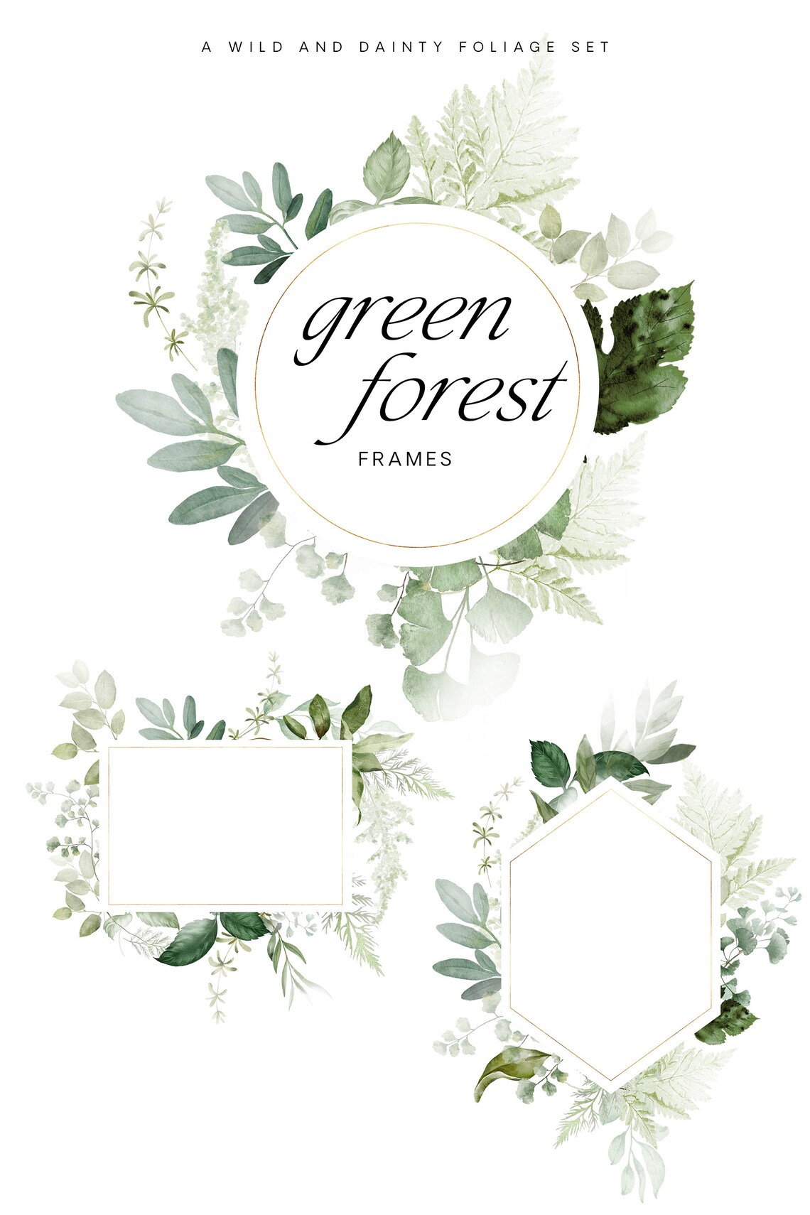 Greenery Watercolor Clipart Greenery Clipart Premade - Etsy