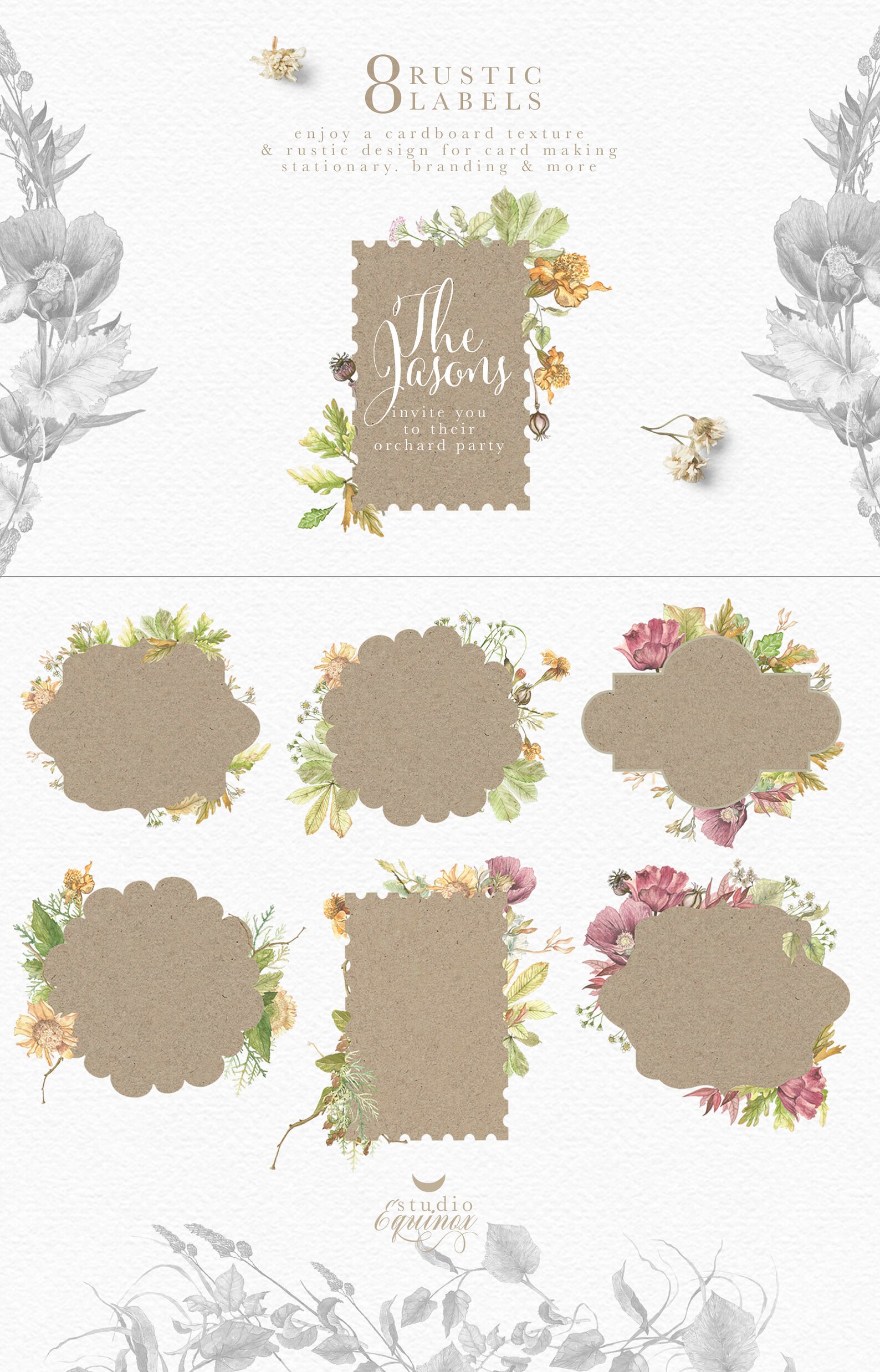 Rustic Watercolor Clipart Set Forest Clipart Squirrel | Etsy