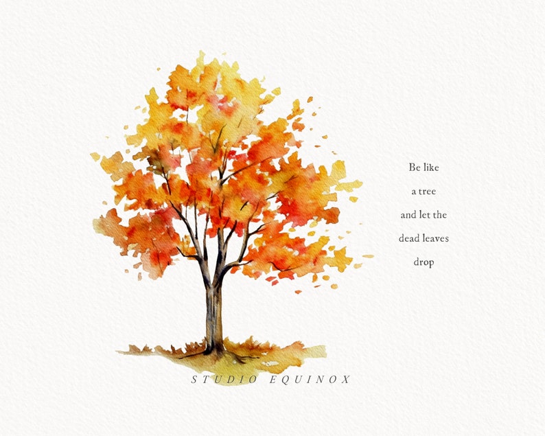 Watercolor Autumn Trees Clipart, Fall Illustration (PNG) - Etsy